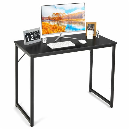 Costway Computer Desk Writing Workstation Study Laptop Table Home Office Black 40 Foods Co