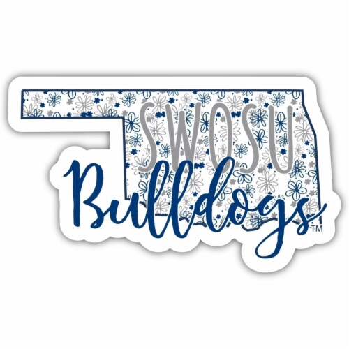 Southwestern Oklahoma State University 4 Inch State Shaped Ncaa Floral Love Vinyl Sticker 1
