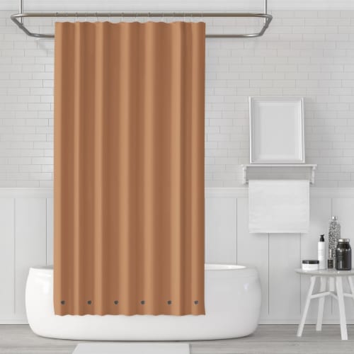 Peach colored shower curtain store