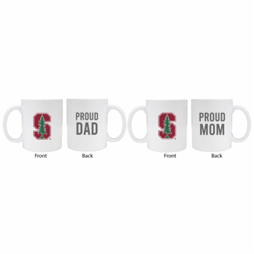 Stanford University Proud Mom And Dad White Ceramic Coffee Mug 2 Pack