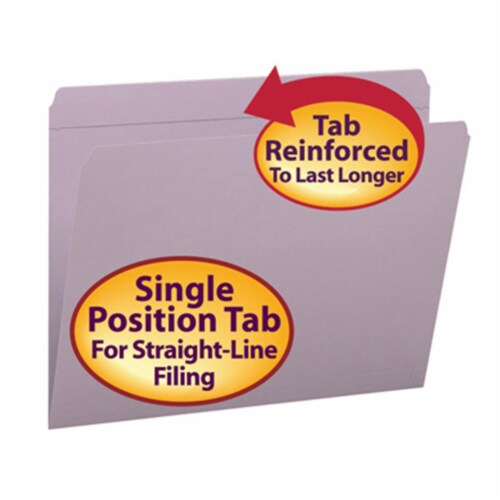 Smead SMD12410 File Folder, Reinforced Straight-Cut Tab - Lavender, 1 ... Smead SMD12410 File Folder, Reinforced Straight-Cut Tab - Lavender, 1 ...