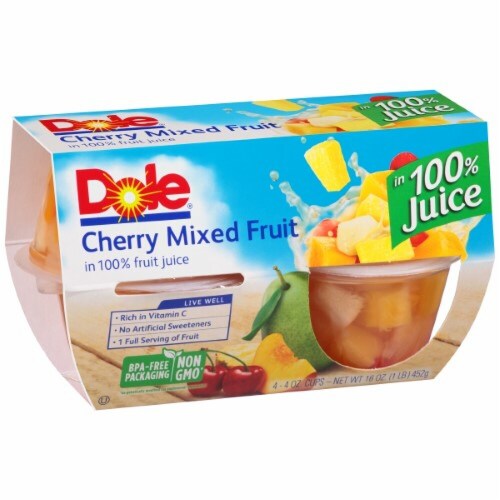 Dole Cherry Mixed Fruit in 100% Fruit Juice (Pack of 32), 32 pack ... Dole Cherry Mixed Fruit in 100% Fruit Juice (Pack of 32), 32 pack ...