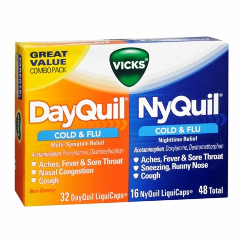 Vicks Dayquilnyquil Cold And Flu Relief Liquicaps Pack Of 16 16 Pack Kroger