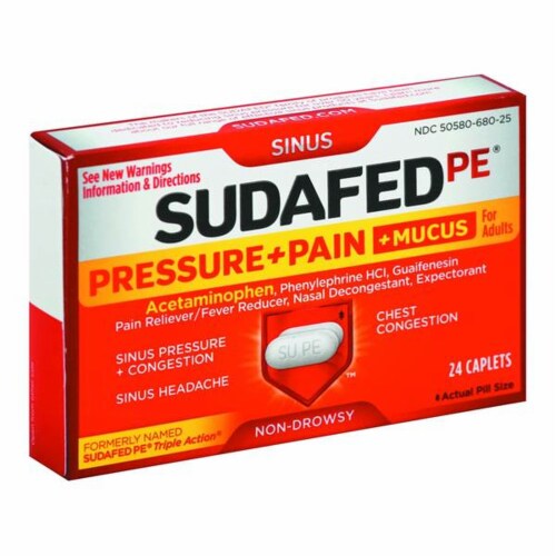 Sudafed Pe Head Congestion Mucus Non Drowsy Relief Tablets Pack Of 48 48 Pack Kroger