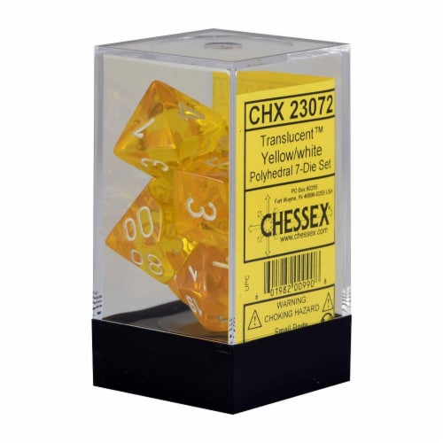 Chessex 7 Set Polyhedral Dice Translucent Yellow White CHX23072, 1 Unit ... Chessex 7 Set Polyhedral Dice Translucent Yellow White CHX23072, 1 Unit ...