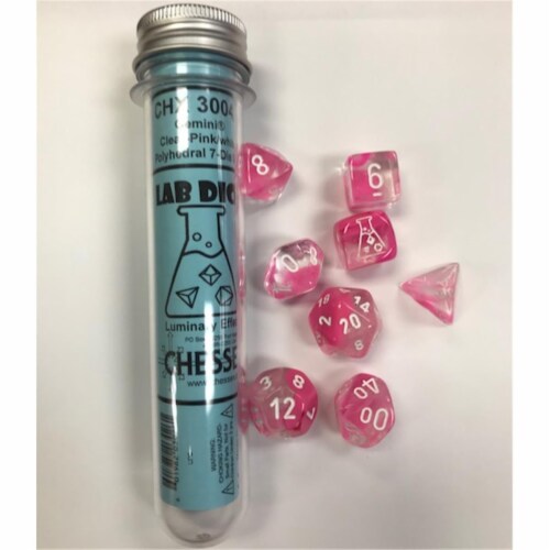 Chessex Chx30042 Cube Lab Gemini Dice Pink And White Set Of 7 1 Frys Food Stores