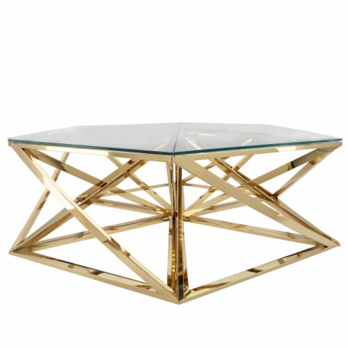 Gold hexagon coffee table store