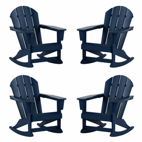 WestinTrends Outdoor Patio Porch Rocking Adirondack Chair Set of 4 Navy Blue 1 Set Fred Meyer