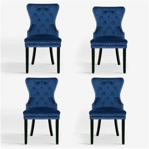 Royal blue velvet dining chairs store
