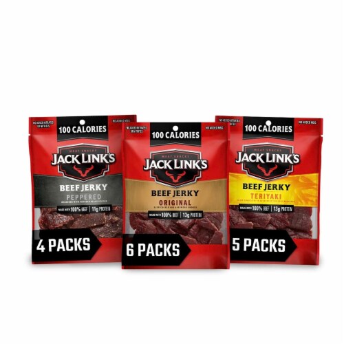 Jack Link's Beef Jerky Variety Pack, Original, Teriyaki & Peppered, 1 ... Jack Link's Beef Jerky Variety Pack, Original, Teriyaki & Peppered, 1 ...