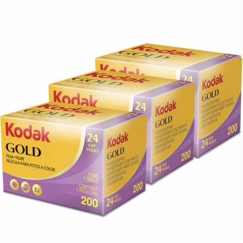3 Packs Kodak GOLD 200 Color Negative Film 35mm Roll Film, 24 Exposures ...