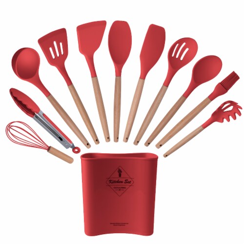 12 Piece Silicone Kitchen Utensils Setred 1 Unit Qfc