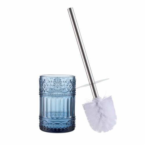 Whole Housewares Bathroom Accessories Toilet Brush Set Toilet Bowl Brush And Holder Blue 15