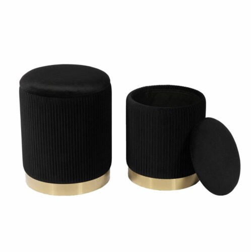 Pleated storage ottoman store