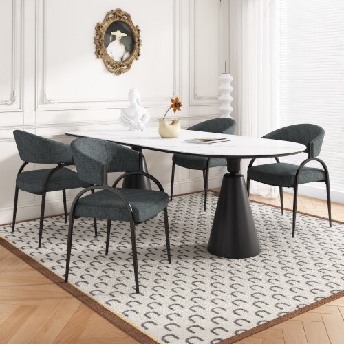 Naci Modern Fabric Dining Chairs With Metal Legs by Christopher Knight Home 1 Metro Market