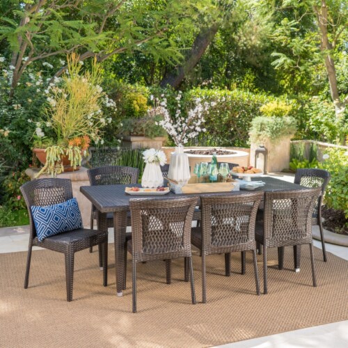 Beach Lane Outdoor 9 Piece Multi brown Wicker Dining Set 1 unit Kroger