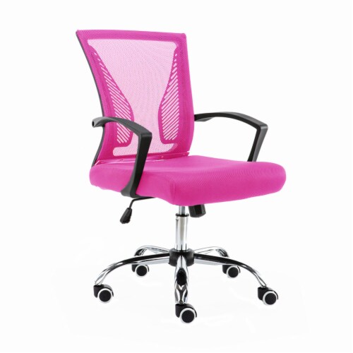Modern Home Zuna Mid Back Office Chair Black Pink One Size Gerbes Super Markets