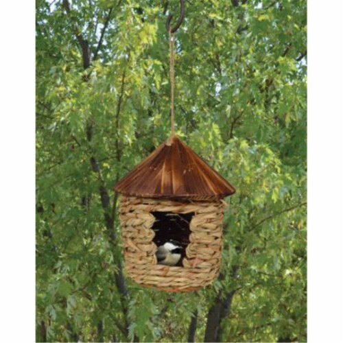 Songbird Essentials Se10355 Large Hanging Grass Twine House With Roof 1 Fred Meyer