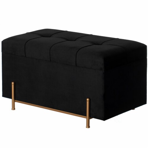 Black stool with storage store