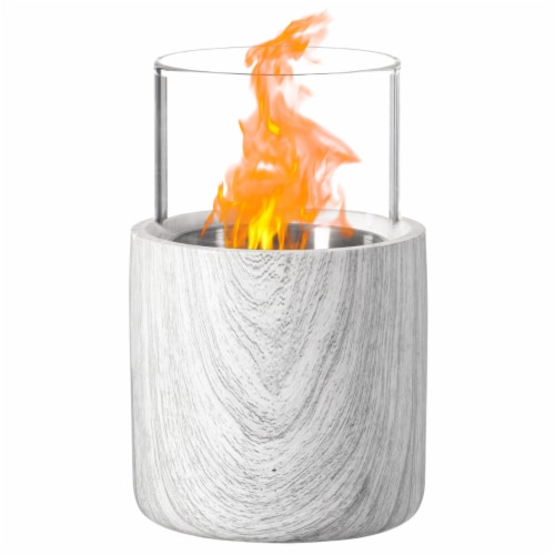 Mini Tabletop Fire Pit Rubbing Alcohol Indoor Outdoor Concrete Bowl Portable Low Glass Low