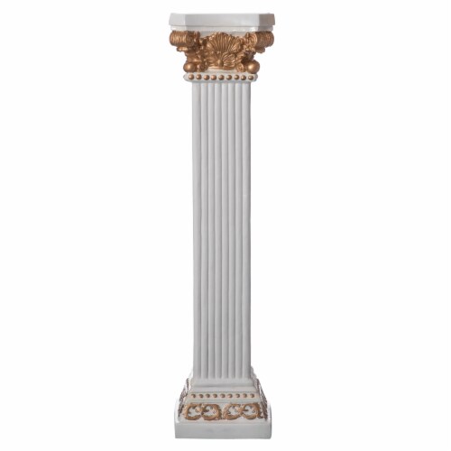 Decorative Modern Fiberglass White and Gold Plinth Roman Style Column ... Decorative Modern Fiberglass White and Gold Plinth Roman Style Column ...