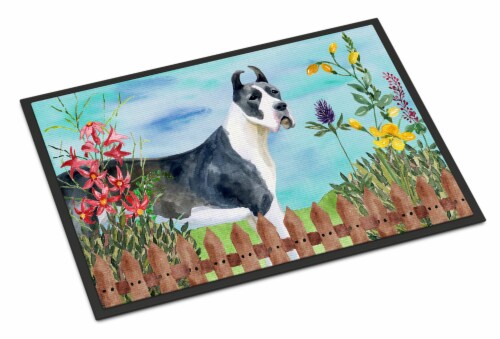 Carolines Treasures Ck1205jmat Harlequin Great Dane Spring Doormat