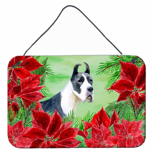 Carolines Treasures Ck1292ds812 Harlequin Great Dane Poinsettas Wall Or