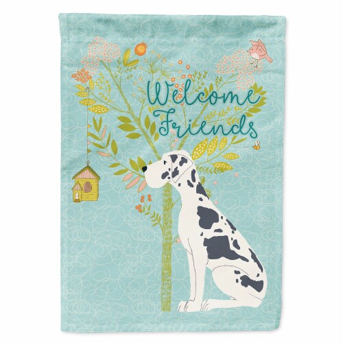 Carolines Treasures Bb7590chf Welcome Friends Harlequin Great Dane