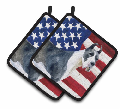 Carolines Treasures Bb9643pthd Harlequin Great Dane Patriotic Pair Of