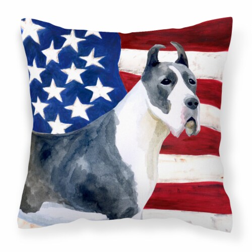 Carolines Treasures Bb9643pw1414 Harlequin Great Dane Patriotic Fabric