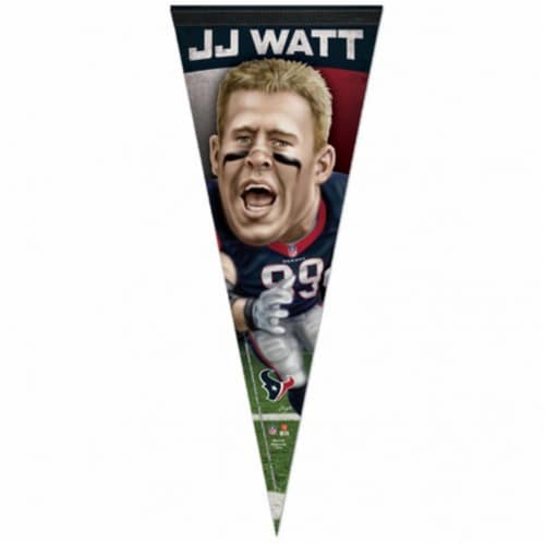 Houston Texans J.J. Watt Caricature Premium Pennant, 1 - Fry’s Food Stores Houston Texans J.J. Watt Caricature Premium Pennant, 1 - Fry’s Food Stores