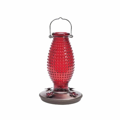 Red Hobnail Vintage Glass Hummingbird Feeder 1 Kroger