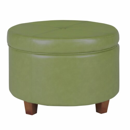HomePop Leatherette Storage Ottoman Light Green 1 ct King Soopers