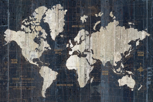 World Map Canvas Art - Blue, 30 x 40 in - Kroger World Map Canvas Art - Blue, 30 x 40 in - Kroger
