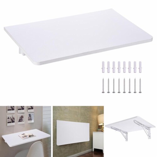 Wall Mounted Floating Folding Computer Desk 23 5 8 x 15 3 4 66lbs Weight Capacity White 1 Fred Meyer