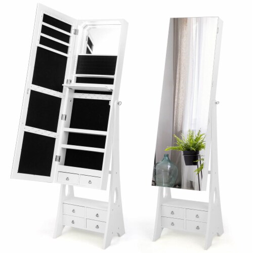 Led jewellery armoire with mirror store