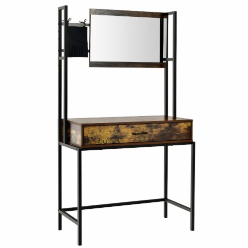 Slickblue Industrial Vanity Table with 3 Height Adjustable Mirror Bag Brown 1 Unit Fred Meyer