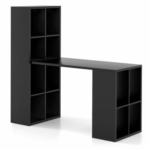 Slickblue Modern Computer Desk with 12 Cubes Bookshelf Black 1 Unit Smith s Food and Drug