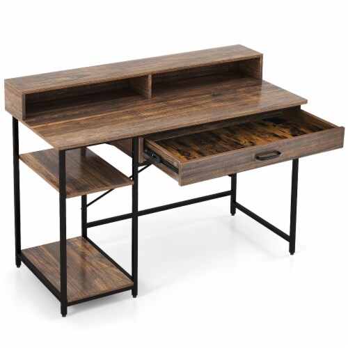 Slickblue 48 Inch Computer Desk with Monitor Stand Drawer and Shelves 1 Unit Smith s Food and Drug
