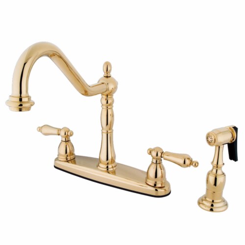 Kingston Brass Kb1752albs Heritage Centerset Kitchen Faucet Polished