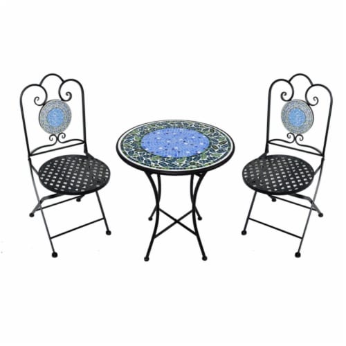 Infinity 8048215 Living Accents Infinity Iron Mosaic Bistro Set Black 3 Piece 1 Harris Teeter