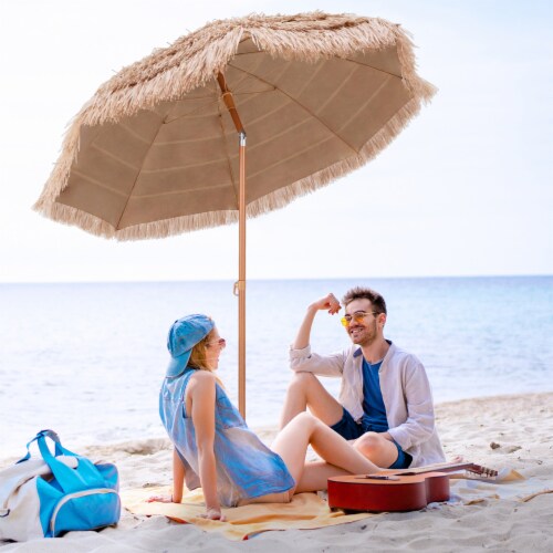 Gymax 7 2ft Patio Hawaiian Style Hula Beach Umbrella Tropical Umbrella