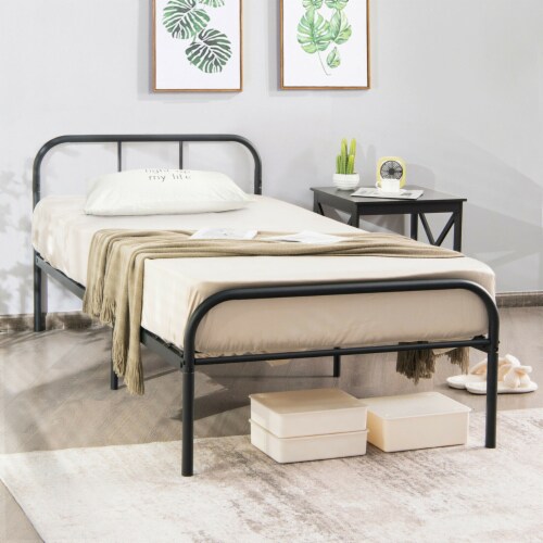 Twin Size Metal Bed Frame Heavy Duty Mattress Foundation Under Bed Storage 1 unit Harris Teeter