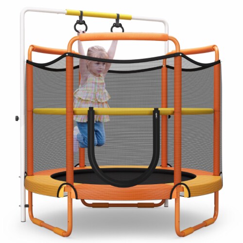 5FT Kids 3-in-1 Game Trampoline Seamless W/ Enclosure Net Spring Pad In ... 5FT Kids 3-in-1 Game Trampoline Seamless W/ Enclosure Net Spring Pad In ...