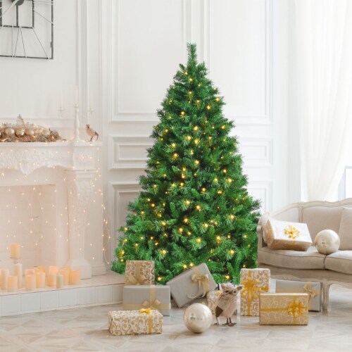 Gymax 6/7/9 FT Pre-Lit Artificial Christmas Tree Hinged Xmas Tree w/ 8 ... Gymax 6/7/9 FT Pre-Lit Artificial Christmas Tree Hinged Xmas Tree w/ 8 ...