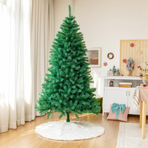 Gymax 6/7/8 FT Artificial Iridescent Hinged Christmas Tree Lush ... Gymax 6/7/8 FT Artificial Iridescent Hinged Christmas Tree Lush ...