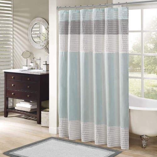 Aqua and grey shower curtain store