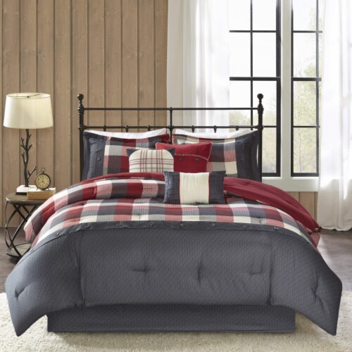 Ridge 7 Piece Herringbone Comforter Set Red King, King - Kroger Ridge 7 Piece Herringbone Comforter Set Red King, King - Kroger