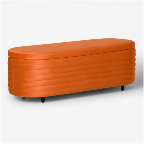 Orange storage bench store