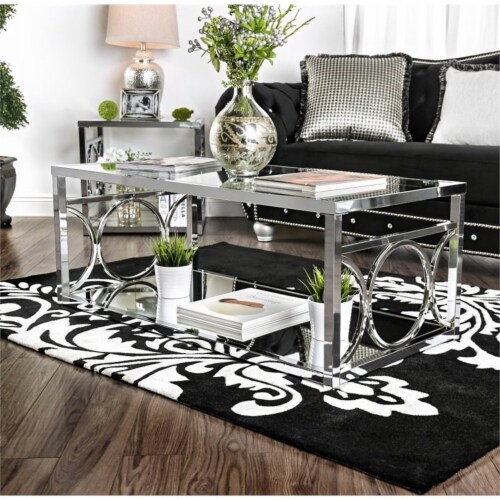 Bowery hill glass top coffee table store
